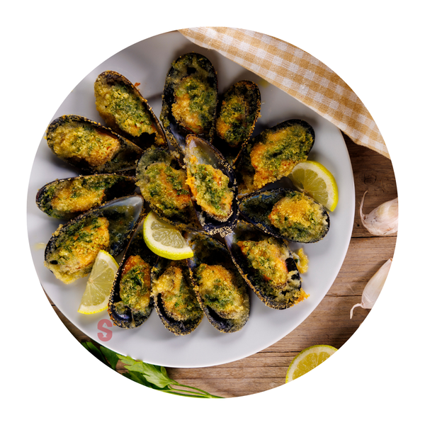 Crumbed Garlic Mussels 500g – Shami Seafood